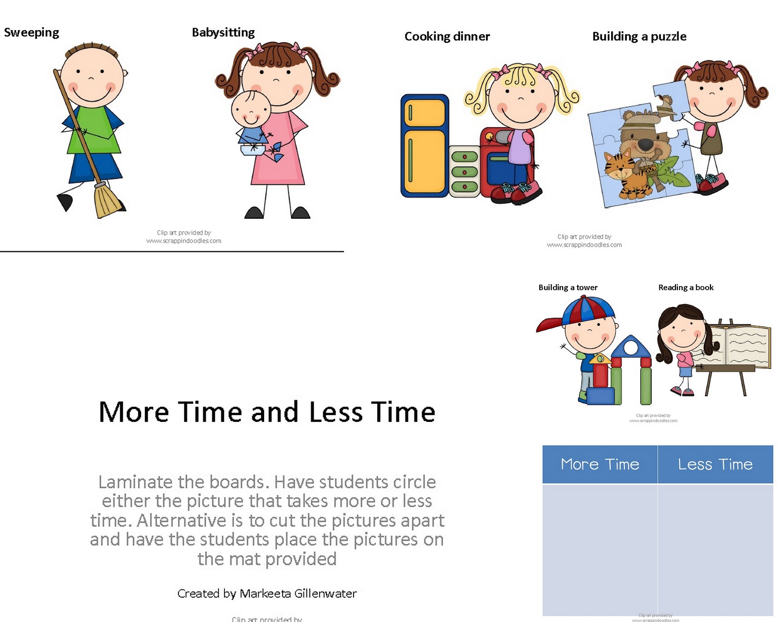 A Mom, a Teacher and a Blog!: More and Less Time Game