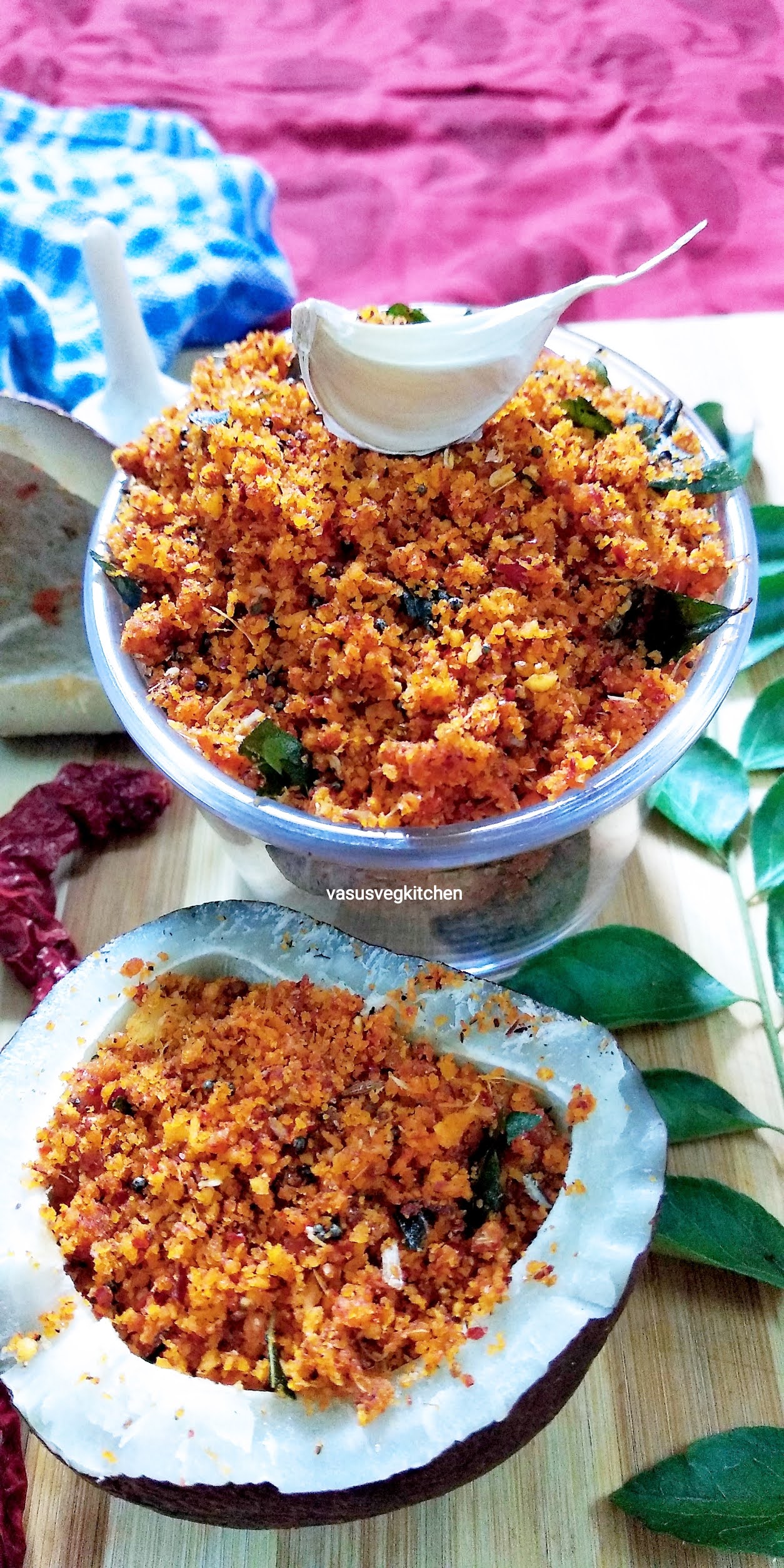 Vasusvegkitchen: Velluli Kobbari Karam Podi || Ellipaya Kobbari Karam ...