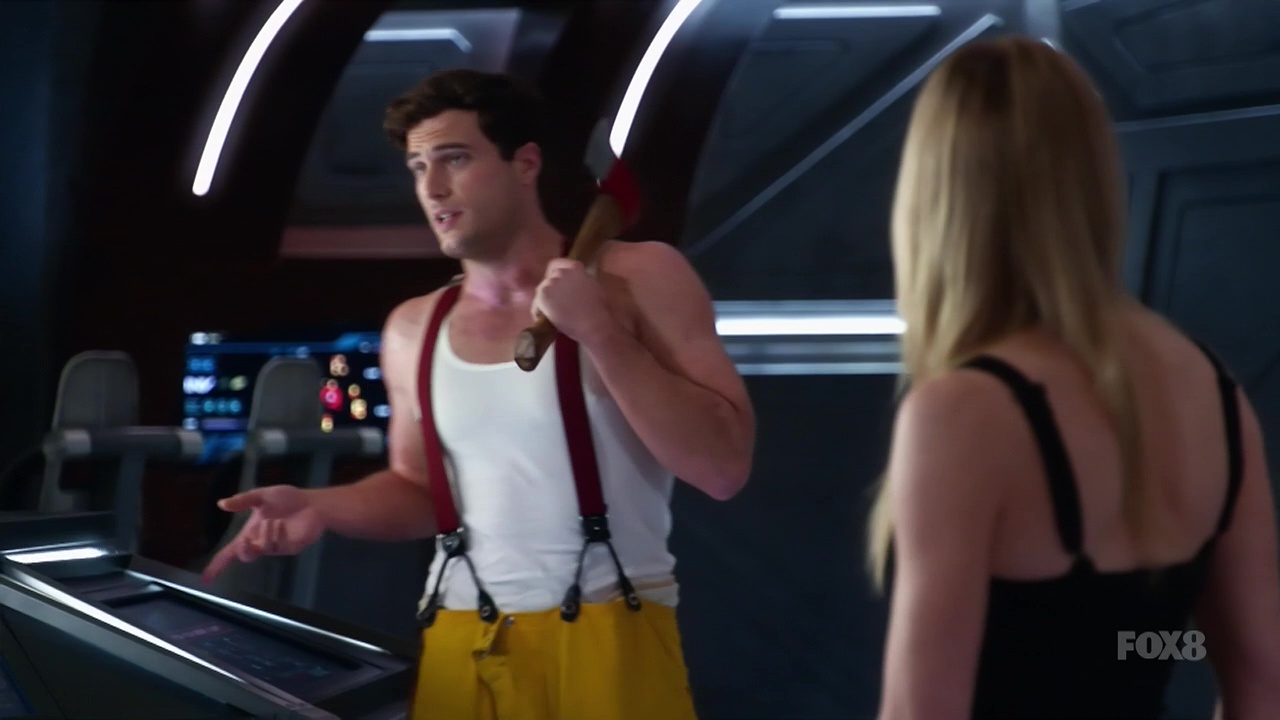 ausCAPS: Liam Howe shirtless in Legends Of Tomorrow 5-08 "Romeo V. Juliet: Dawn of Justness"