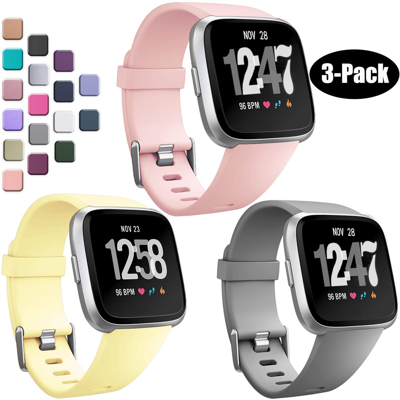 Wepro Bands Compatible with Fitbit Versa SmartWatch and Versa Lite SE ...