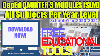 DepEd 3RD Quarter Modules (SLM) in All Subjects Per Grade/Year Level