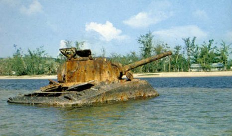 The submerged Sherman tanks of Saipan – WW2Wrecks.com