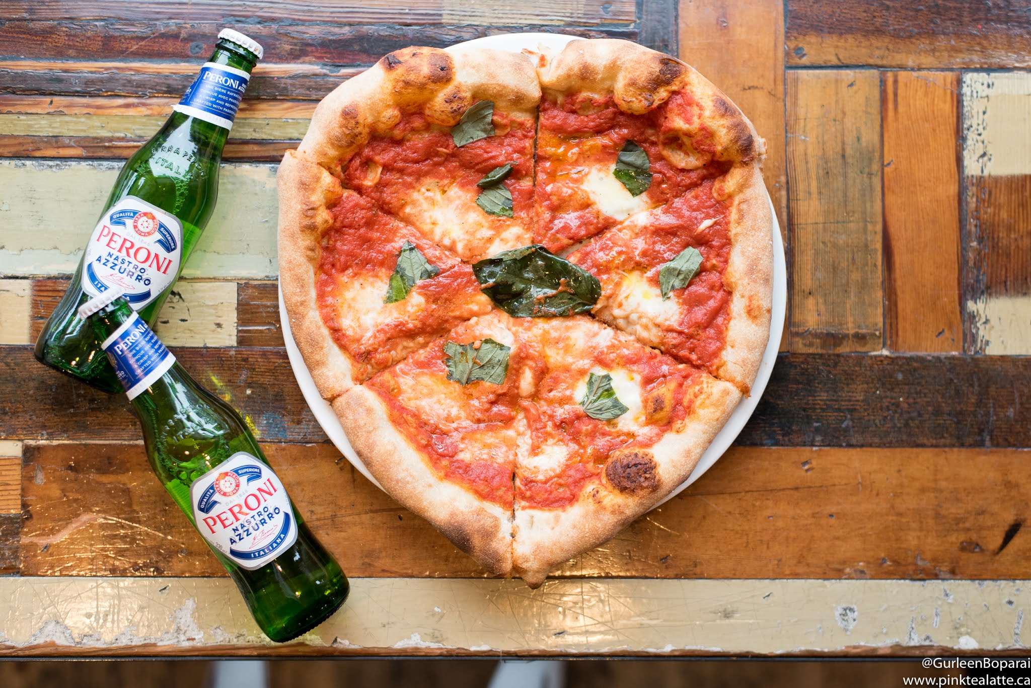 Pink Tea Latte: Heart-Shaped Pizza and Italian Peroni Beer for the ...