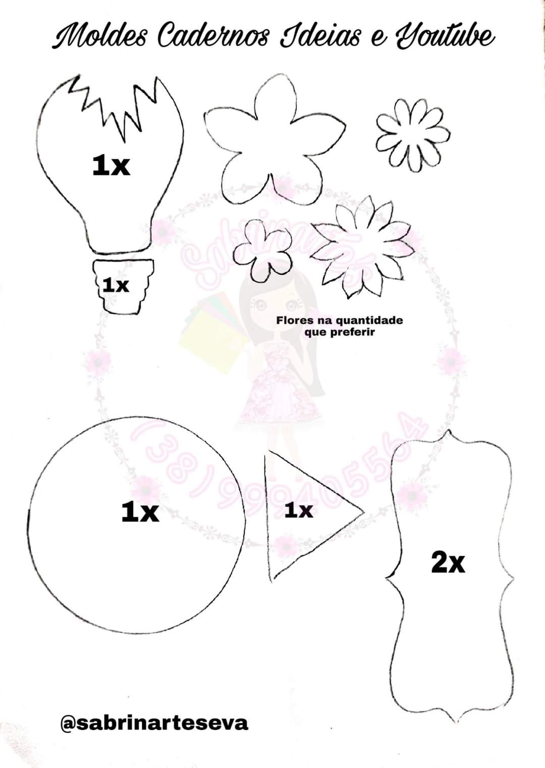 2 moldes para decorar capa de caderno com eva - Ver e Fazer