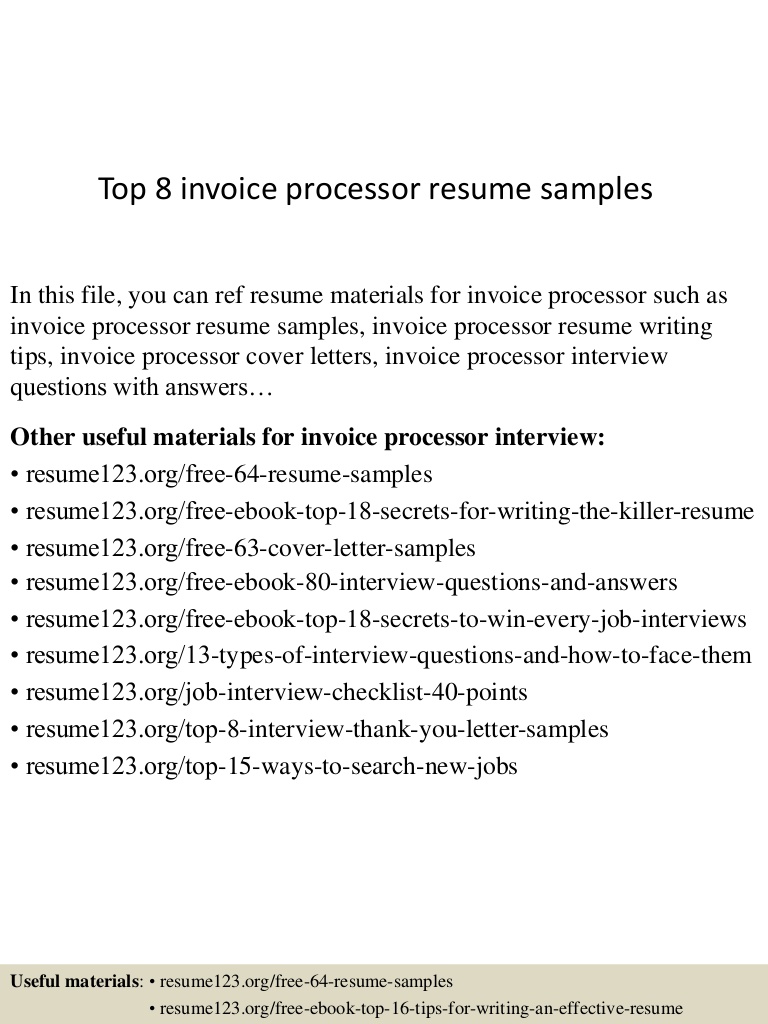 Invoicing Resume - Invoice Template