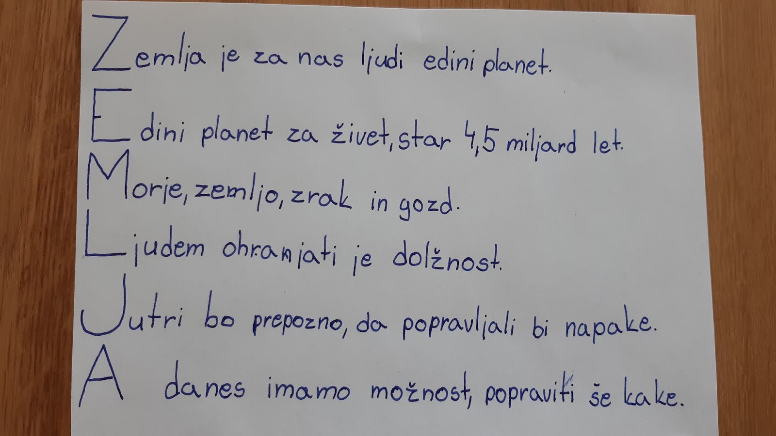 Luka Kramarič: Križanka in akrostih o Zemlji
