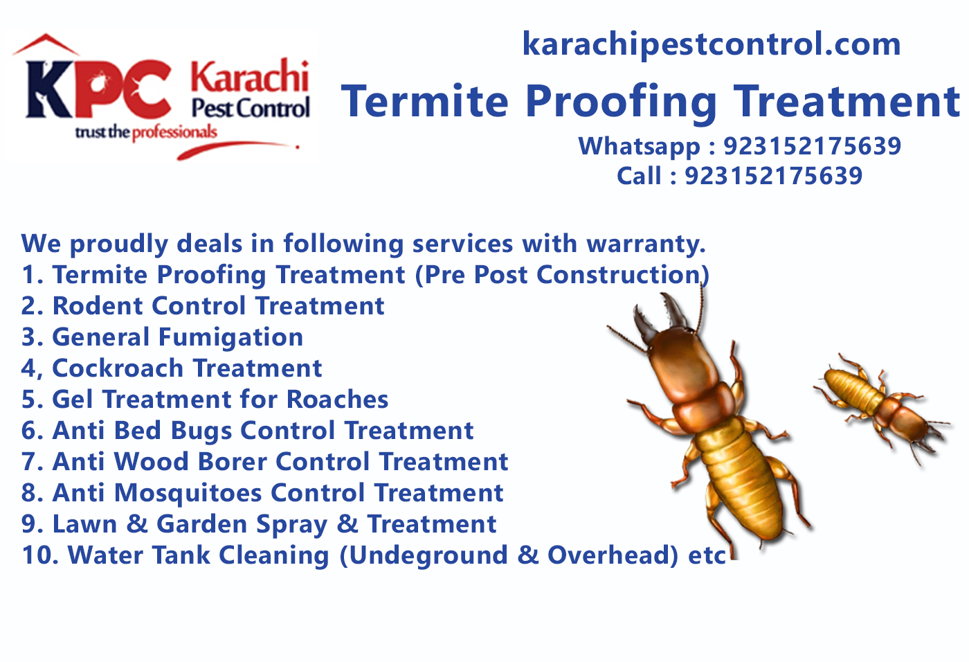 Termite Proofing / Deemak Control With (Fully Guaranteed) in karachi ...