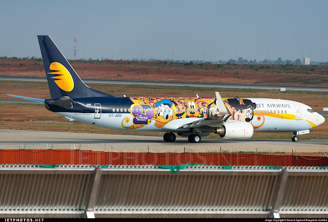 Plane spotting picture: Jet Airways Boeing 737-800 in Disney channel ...