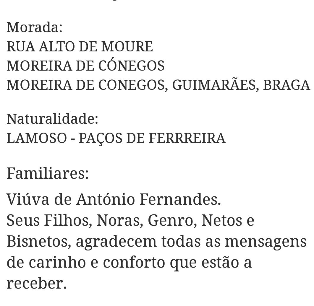 Faleceu D. Maria Augusta Gomes