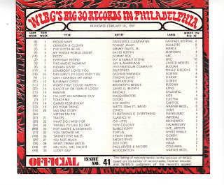 Classic Top 40 Radio: WIBG Philadelphia 2-18-69 Big 30 music survey #41