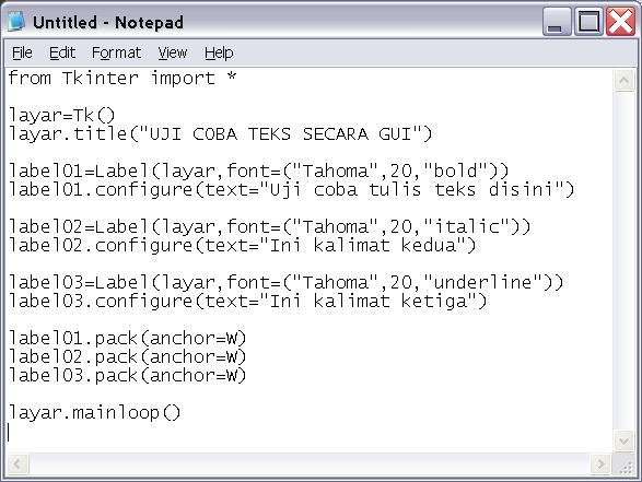 Membuat Tampilan Gui Pada Python Dengan Module Tkinte