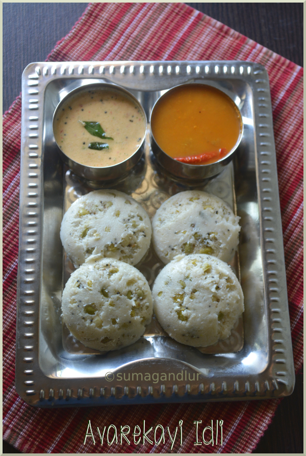 Veggie Platter: A - Z Idli series ~ A for Avarekayi Idli