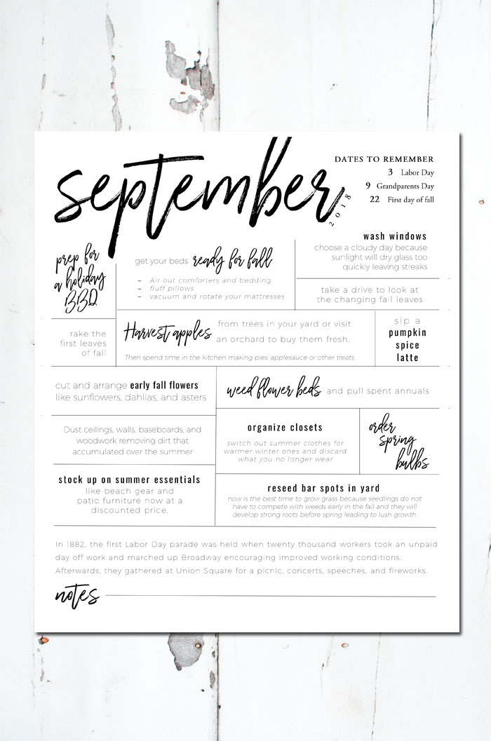 Free Printables for September | ANDERSON+GRANT
