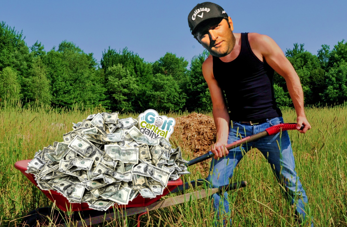 Jon Rahm Celebrates Callaway Move By Jumping Into Wheelbarrow Of Cash ...