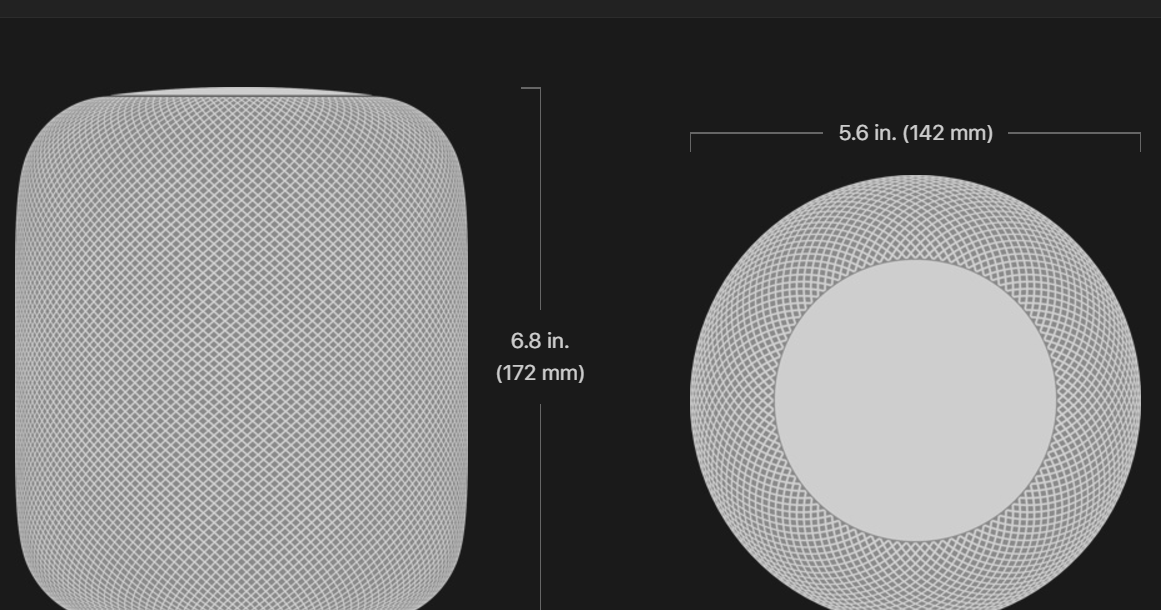 Apple HomePod Dimensions