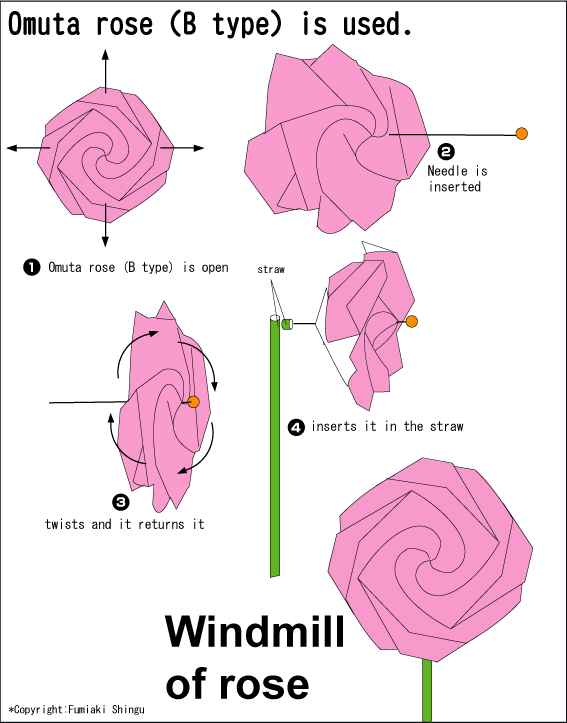 Omuta Rose - Easy Origami instructions For Kids
