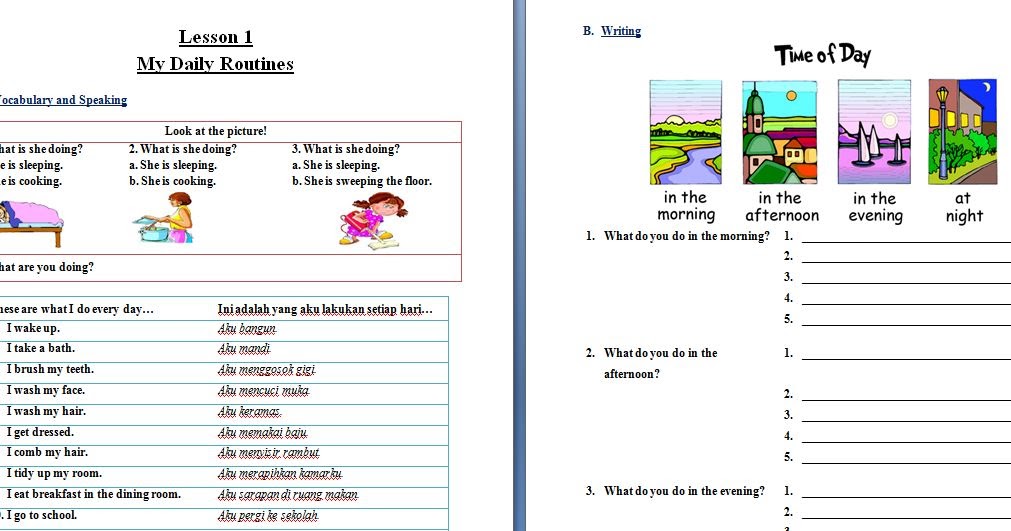 Kumpulan Soal Daily Activities - Pengetahuan Pendidikan