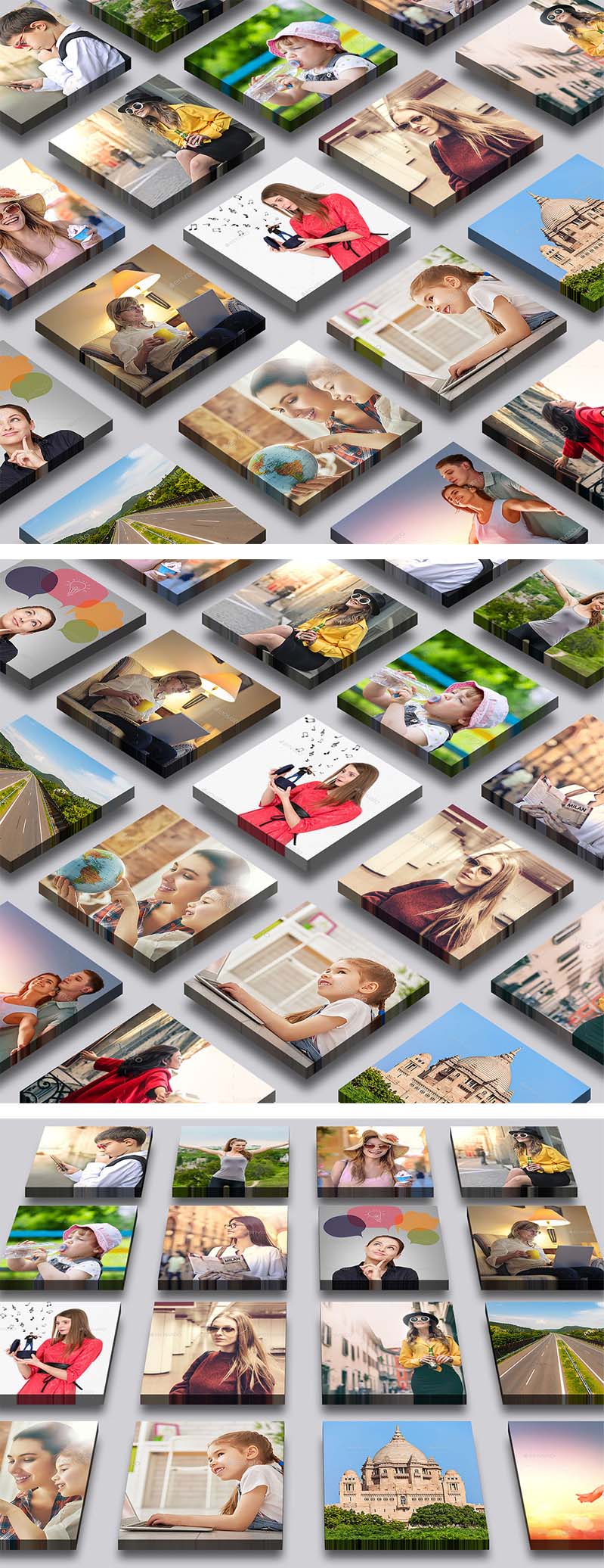 Perspective 3D Photo Presentation Action And PSD Template Pack