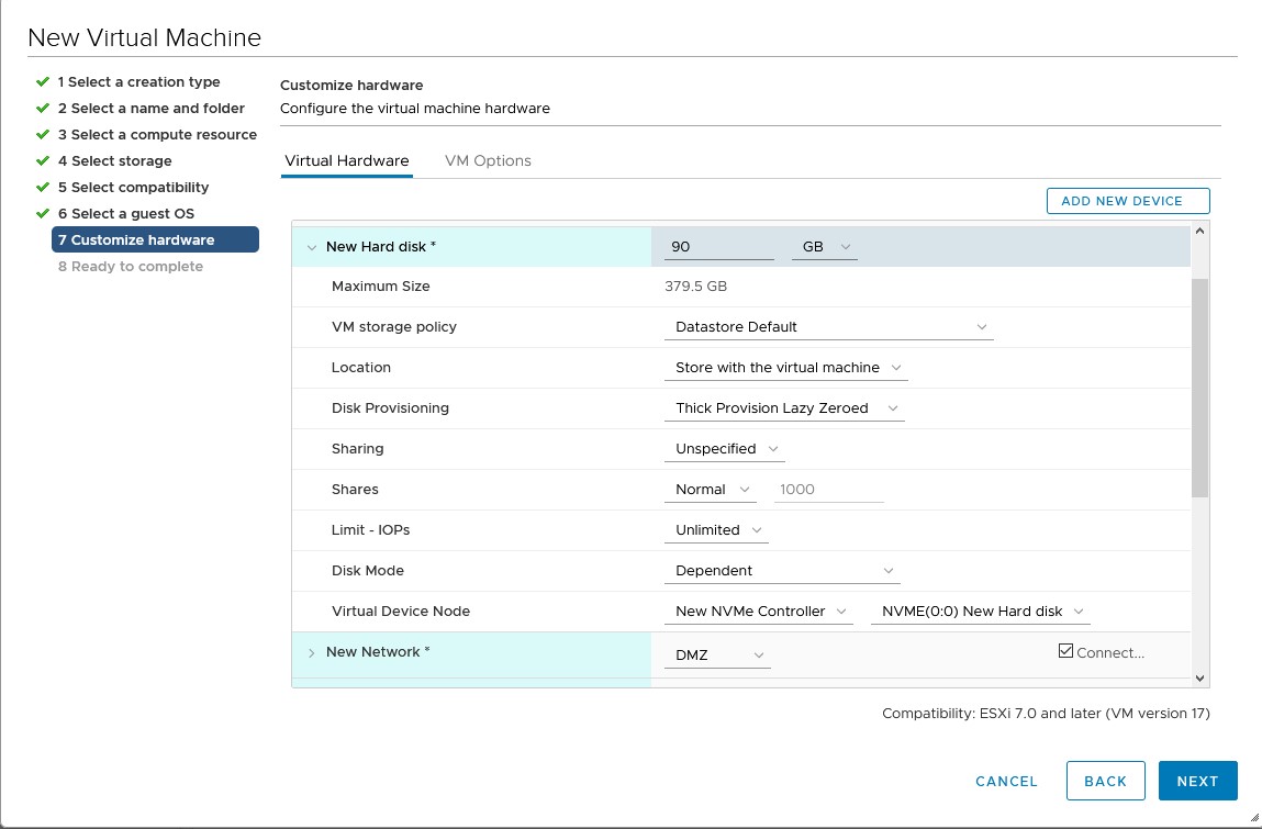 VMware Snapshots: vSphere 7.0 - New Features (VM NVMe Defaults and ...