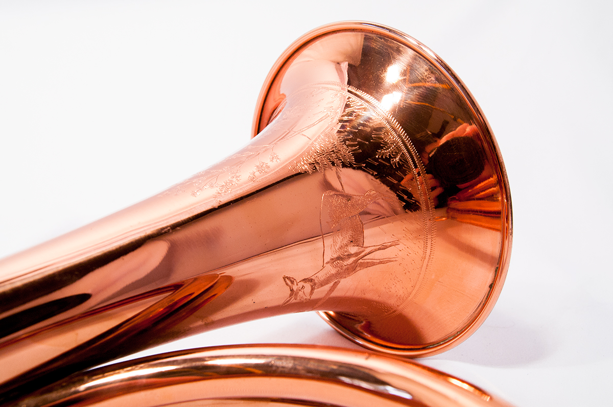 Engraved Hunting Horn in Bb / Natural horn / Post horn / Jagdhorn ...