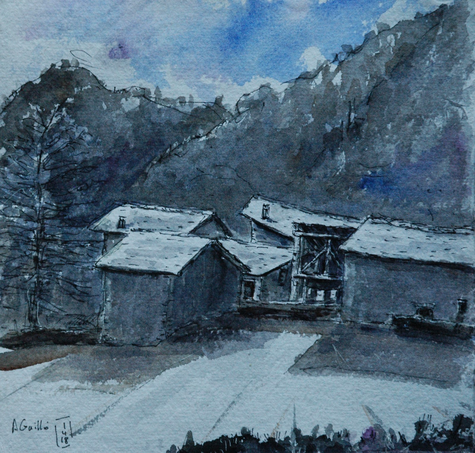 Aleix Guilló Montero: Pyrenees. Painting outside