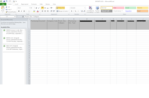 Empty Excel from export option in ALV