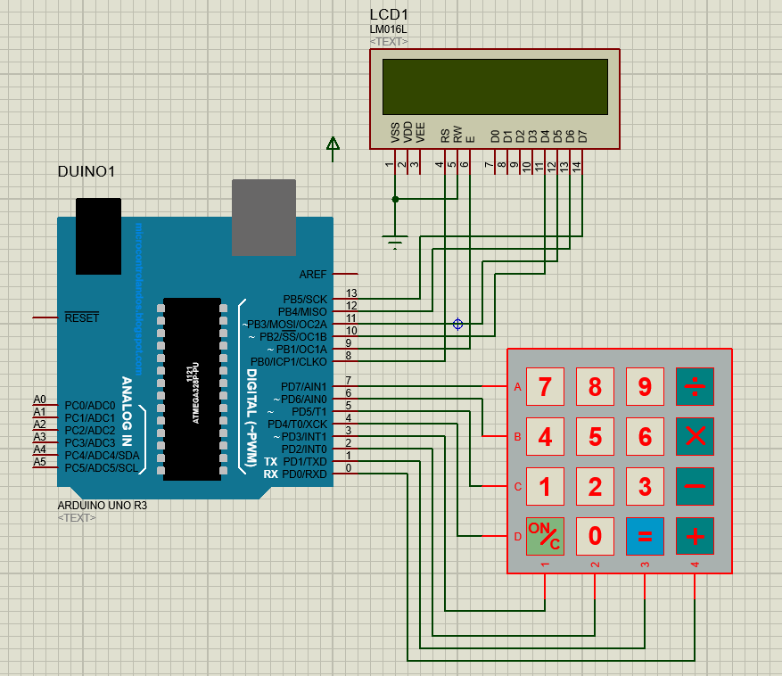 4. LCD Keypad interface - Arduino (with Proteus simulation)