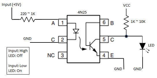 Blog of Wei-Hsiung Huang: How to use 4N25 Optocoupler