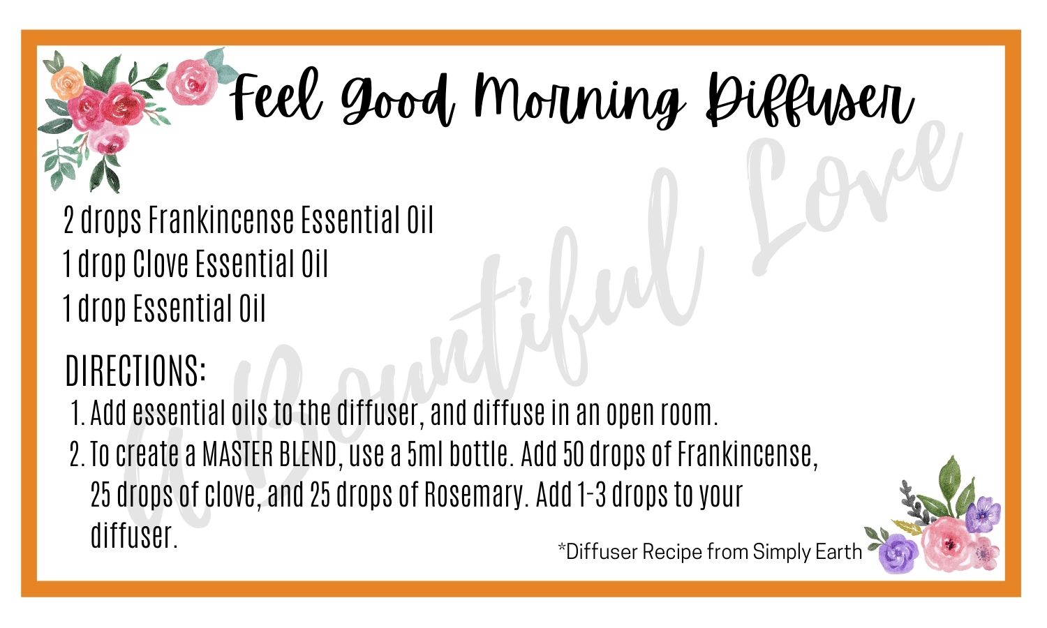 Feel Good Morning Diffuser - A Bountiful Love