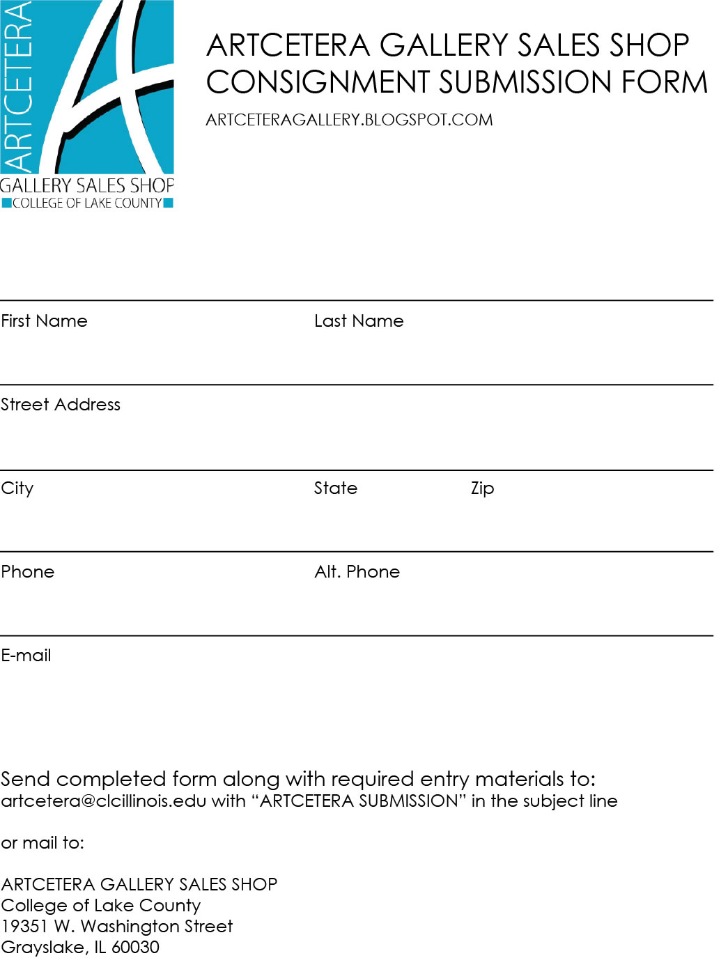 Artcetera Gallery Blog: Submissions