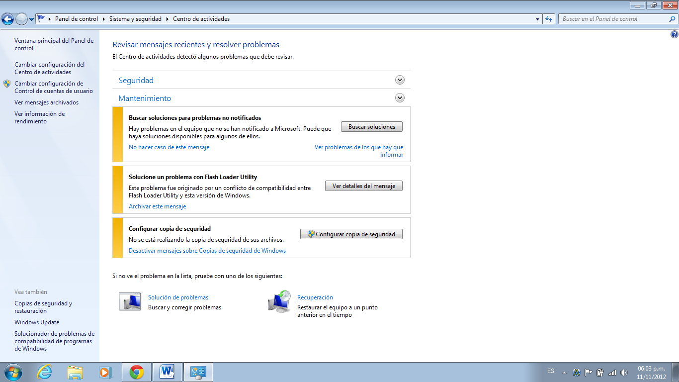 INFORMATICA: Panel de control