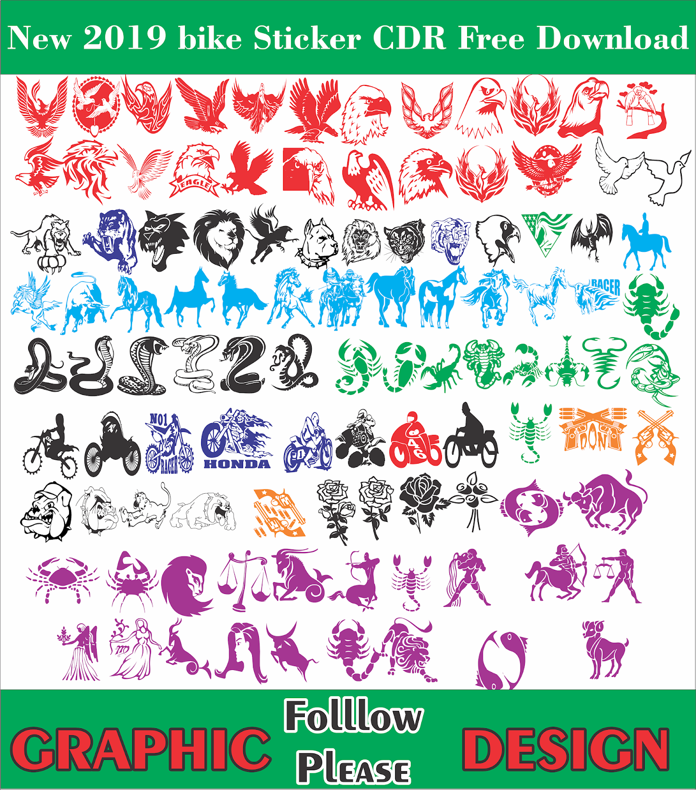 Cool Bike and car Sticker Designs free CDR and PNG Download by "GRAPHIC ...