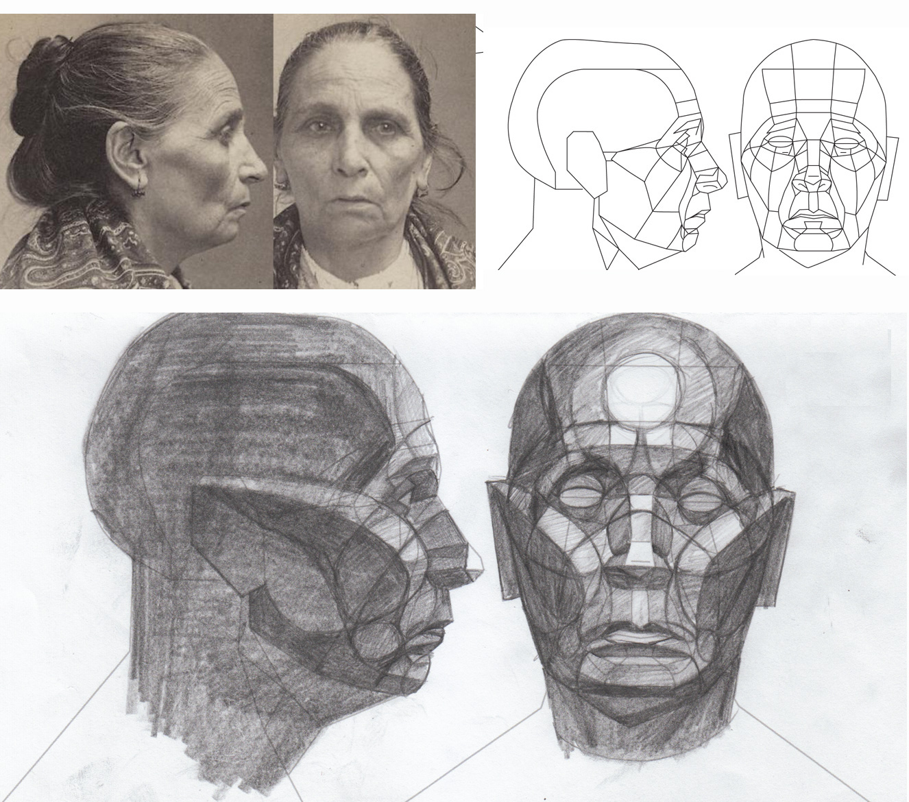 Draw Speak: There are no lines -more head diagrams