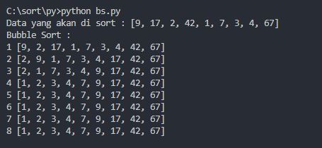 Algoritma Sorting (Bubble Sort, Seletion Sort, Insertion Sort) Pada Python