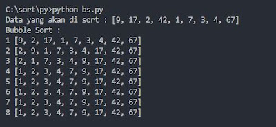 Algoritma Sorting (Bubble Sort, Seletion Sort, Insertion Sort) Pada Python