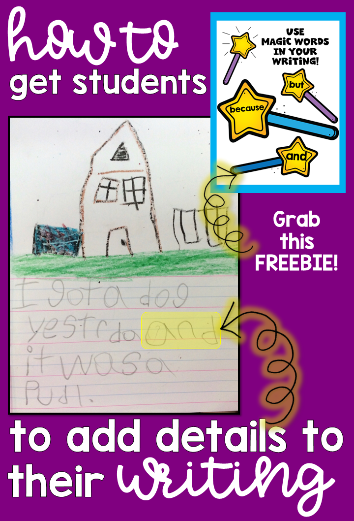 A Simple Way to Get Students to Add Details to their Writing | Hanging ...