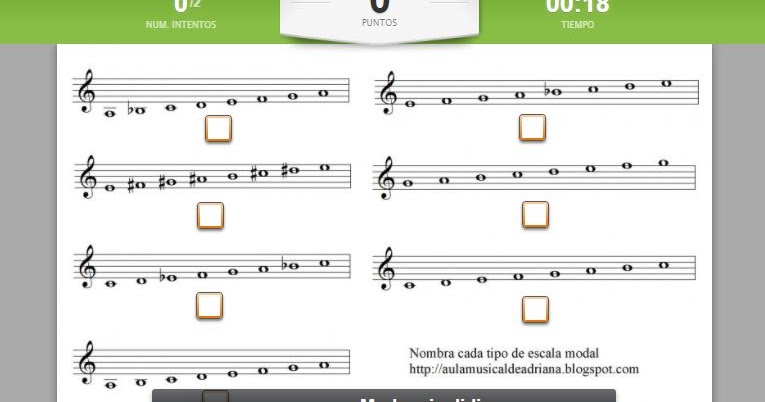 El aula musical de Adriana: Ejercicio para reconocer escalas modales