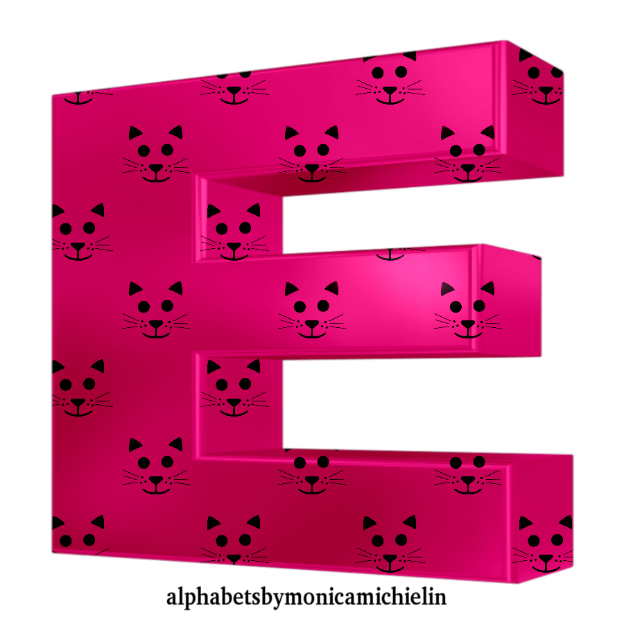 M. Michielin Alphabets: PINK CAT PUPPY ALPHABET, ICONS AND NUMBERS PNG