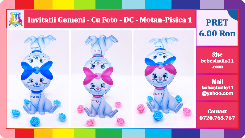 BebeStudio11.com - Invitatii Nunta‎ si Botez: Invitatii Gemeni - Motan ...