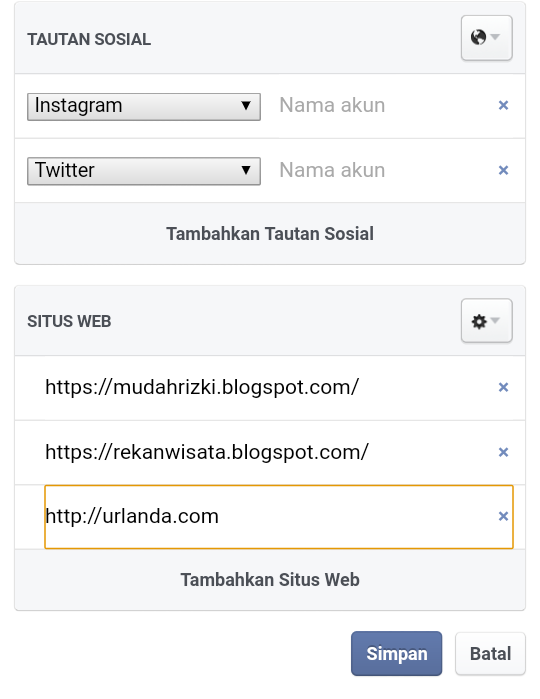 Cara Memasang Link tautan-Alamat Situs Blog di Profil Pacebook ...
