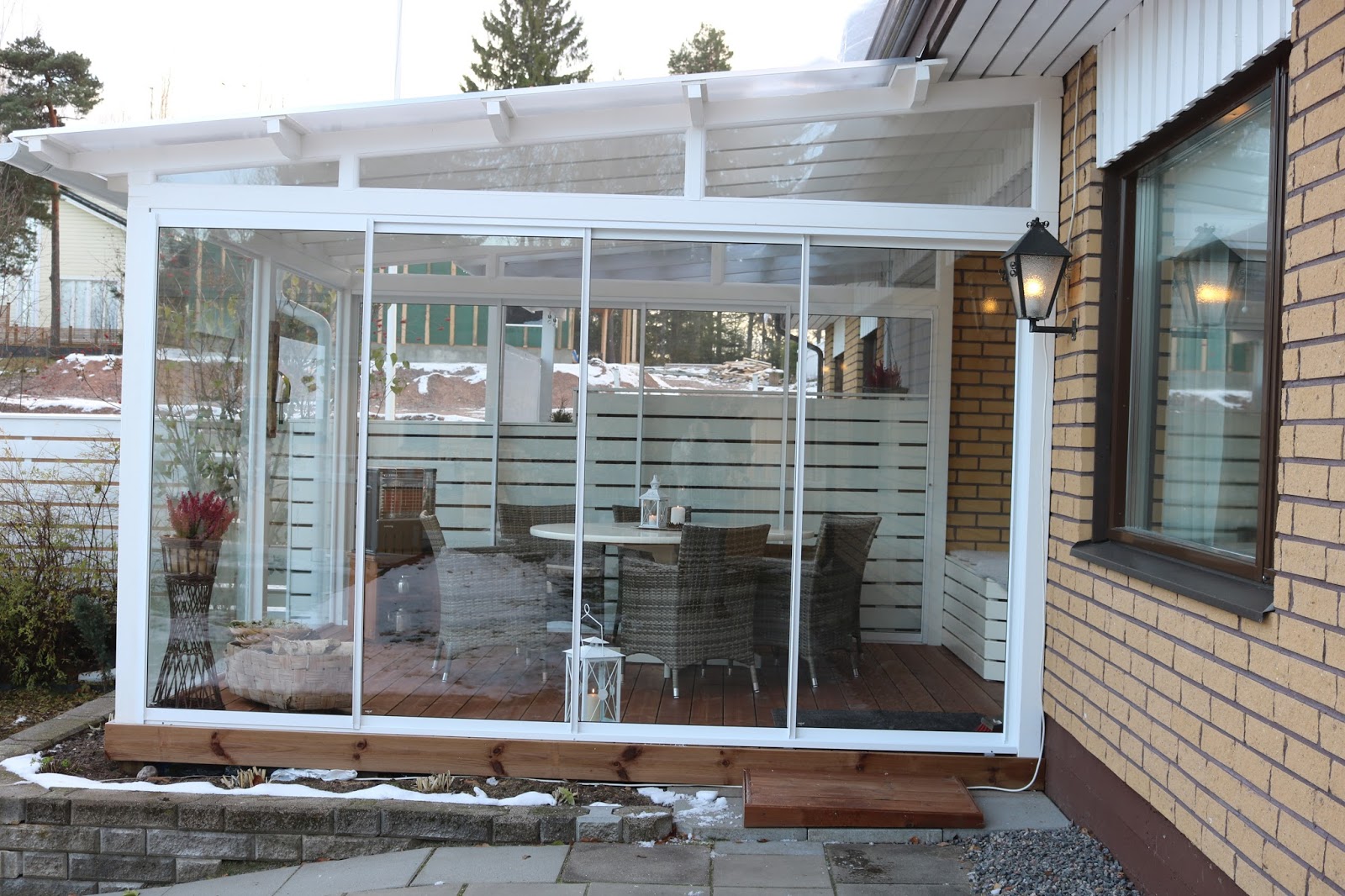 Tuuliannikantuvassa: Lasitettu terassi, vihdoin valmis