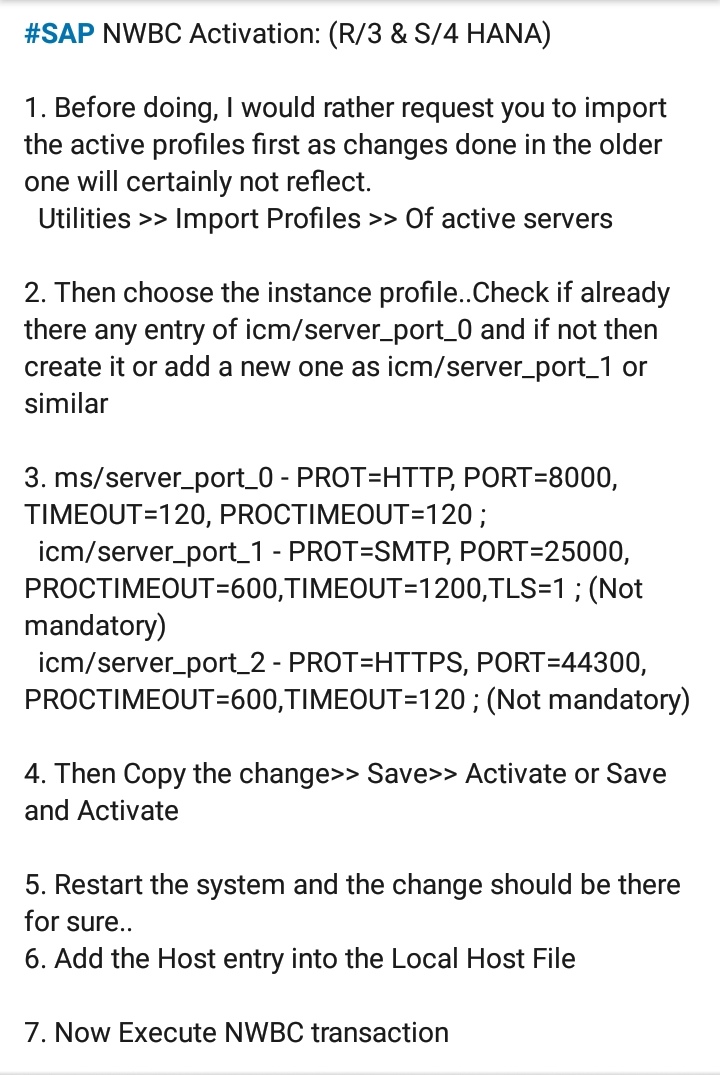 SAP BASIS MADE EASY: NWBC Activation