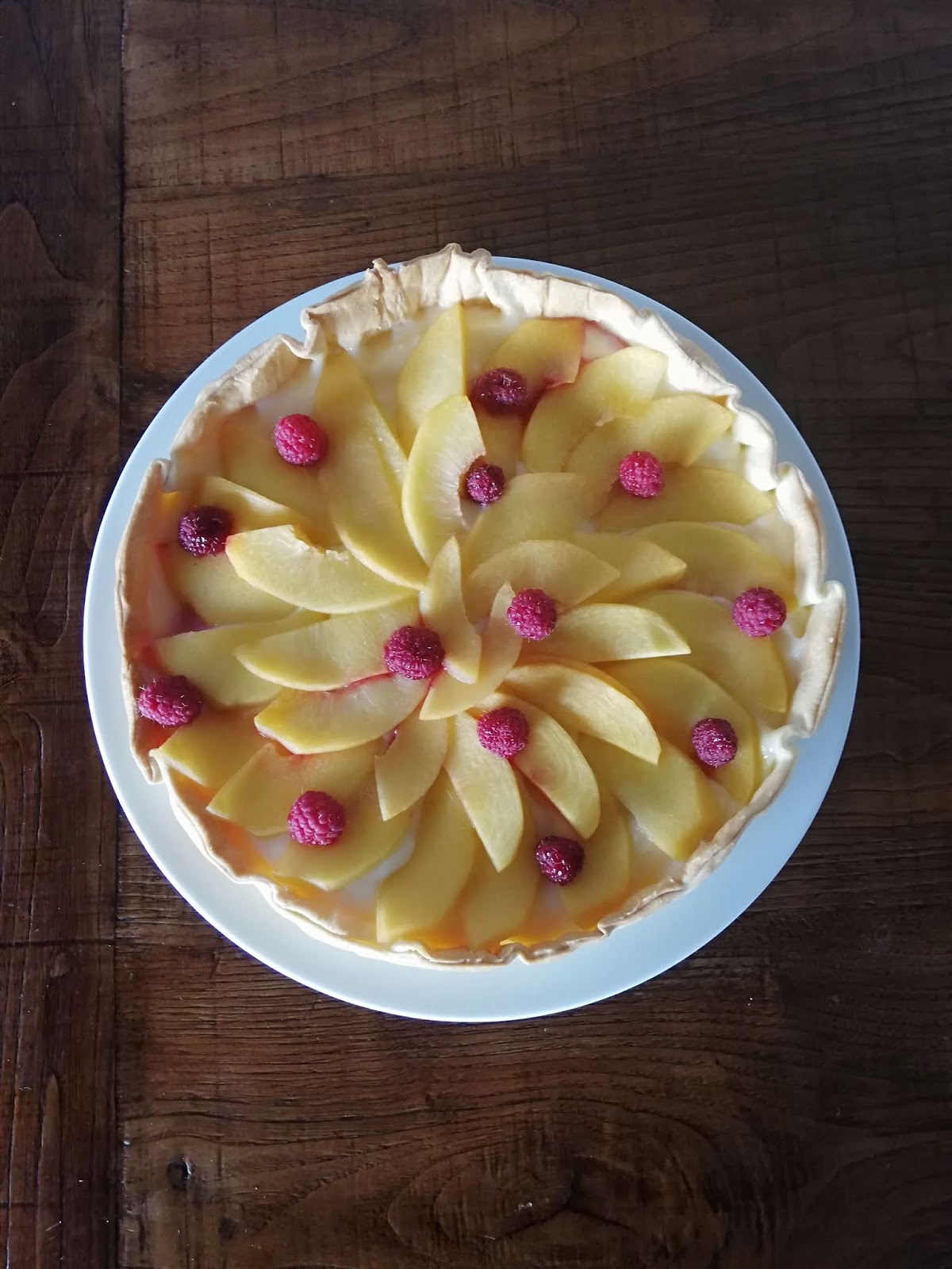 FOOD & CAKES: Tarta de melocotones y crema pastelera (Thermomix)