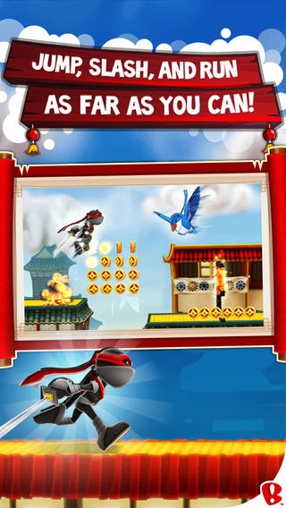 تحميل لعبة النينجا والقفز فوق أسطح المنازل للأيفون والايباد والايبود ...