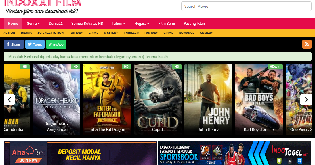 Situs Film Gratis Pengganti LK21 Yang Kena Banned ~ BORNEO INFORMASI