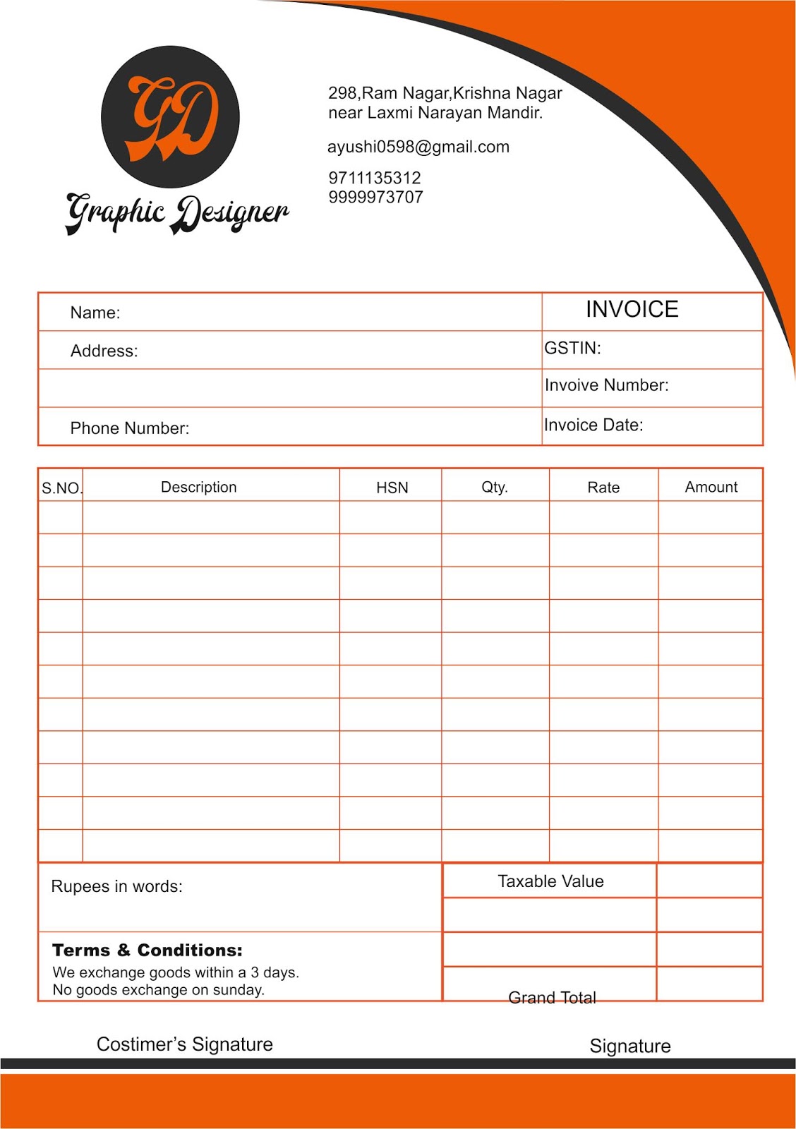 Bill Book Design