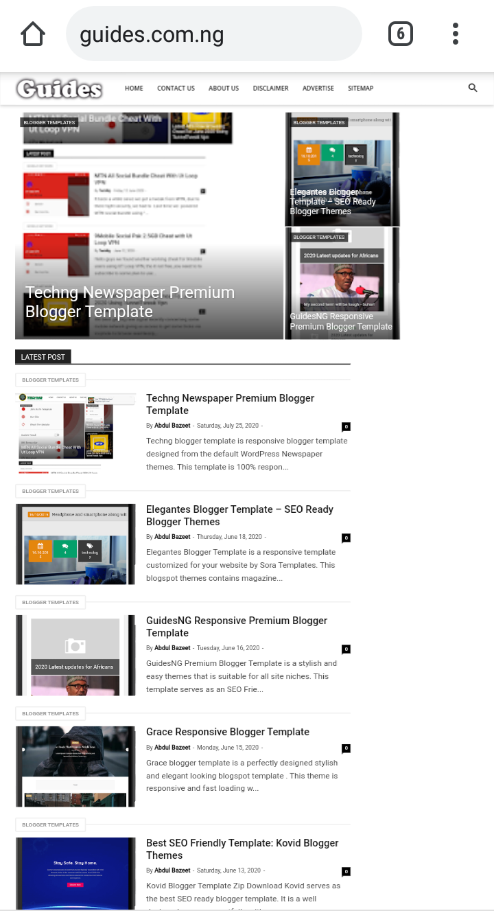 Guides Newspaper Blogger Template – 1Sec Fast Loading Theme