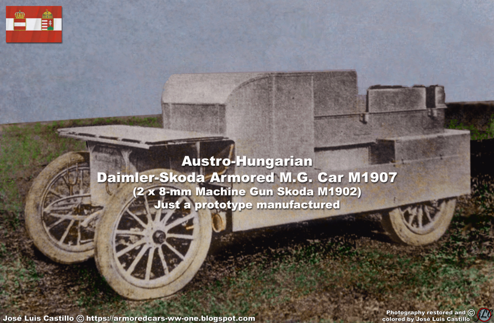 Armored Cars in the WWI: Austro-Hungarian Daimler-Skoda M.G. Car M1907