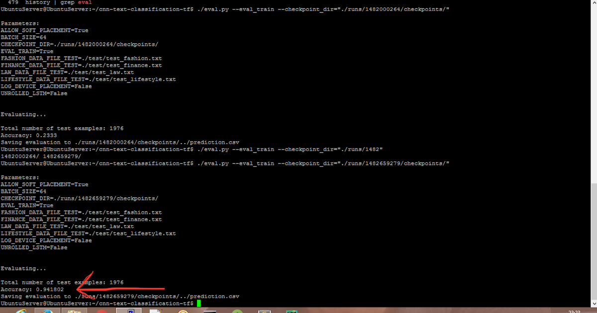 Text classification using CNN written in tensorflow.