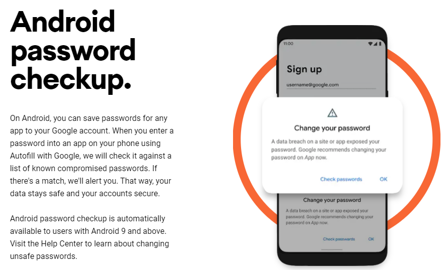 Android improving passwords and others